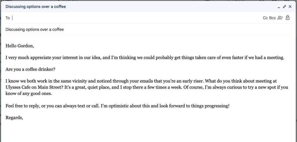 6 Coffee Chat Email Templates You Can Use Today | ZB Blog