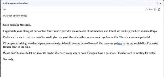 6 Coffee Chat Email Templates You Can Use Today | ZB Blog